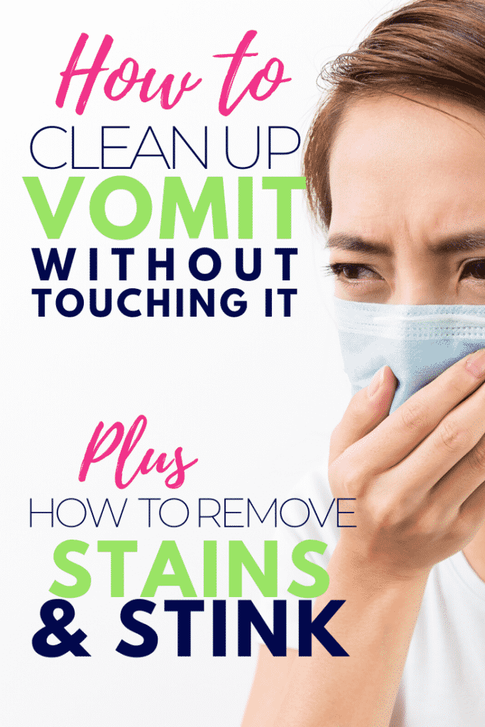 How to clean up vomit without touching it
